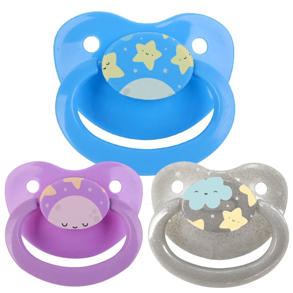 ABDL Moons and Stars Bundle - Adult Pacifier + Storage Box + Bandana ...