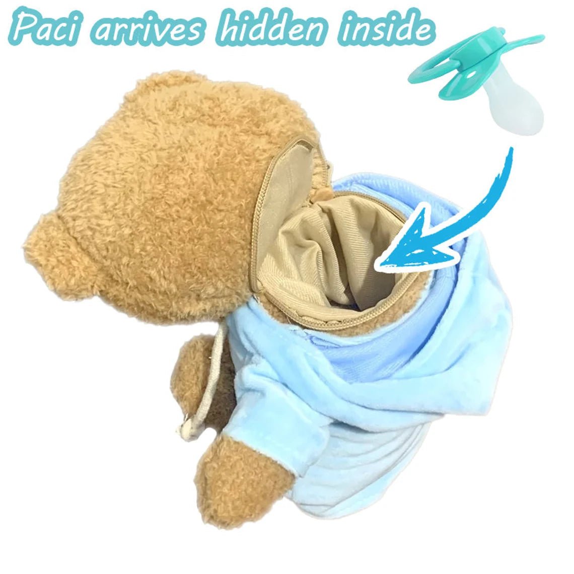 Adult Pacifier - Discreet Storage - ABDL Dummy Hidden Blue Bear Plushie ...