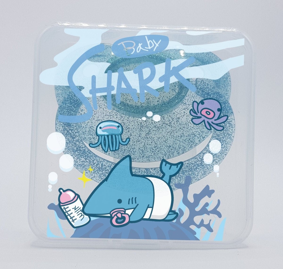 Adult Pacifier Storage Box and ABDL Dummy - Baby Shark - PaddedPawzUK