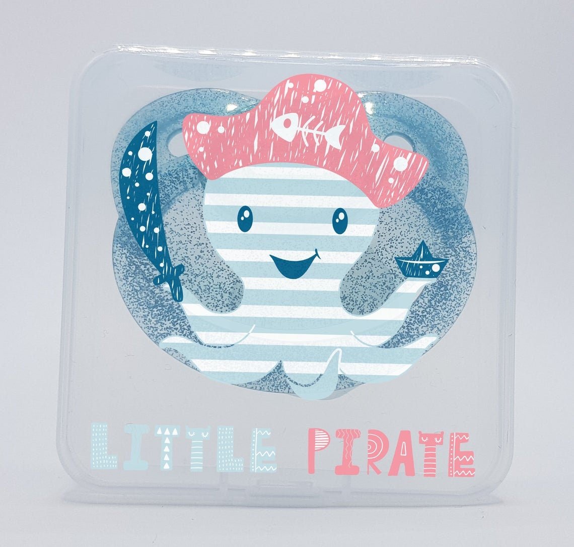 Adult Pacifier Storage Box and ABDL Dummy - Octopus Pirate - PaddedPawzUK