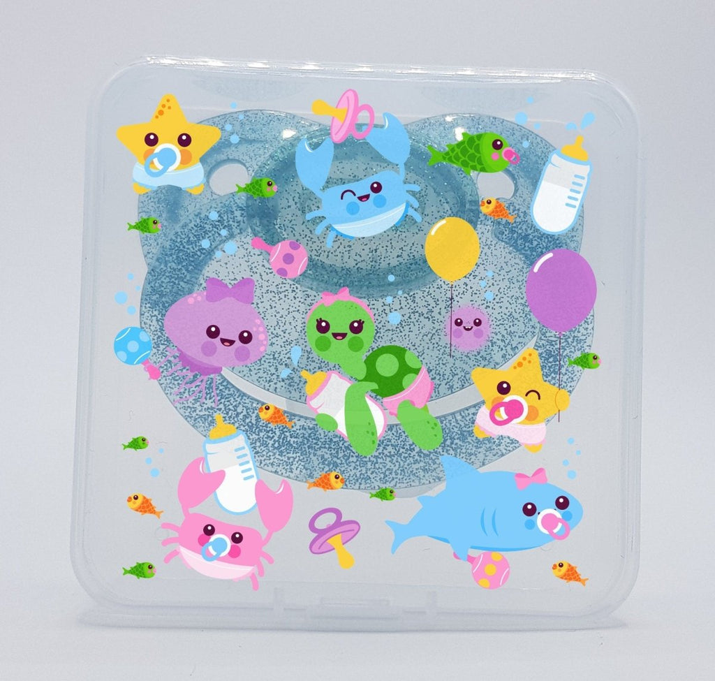Adult Pacifier Storage Box and ABDL Dummy - Sealife - PaddedPawzUK