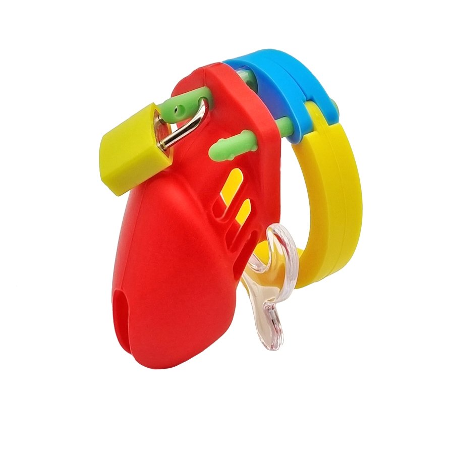 Chastity Cage Silicone V1 Multicolour Small Male Lock Device Abdl