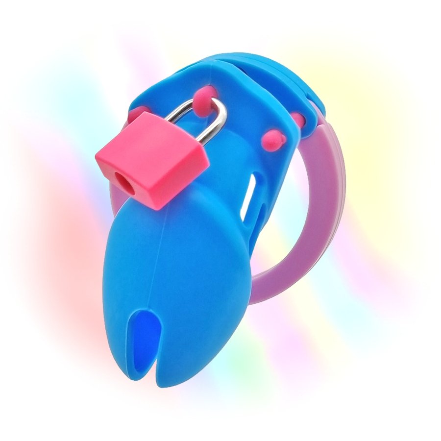 Chastity Cage Silicone V6 Multicolour Small Male Lock Device Abdl